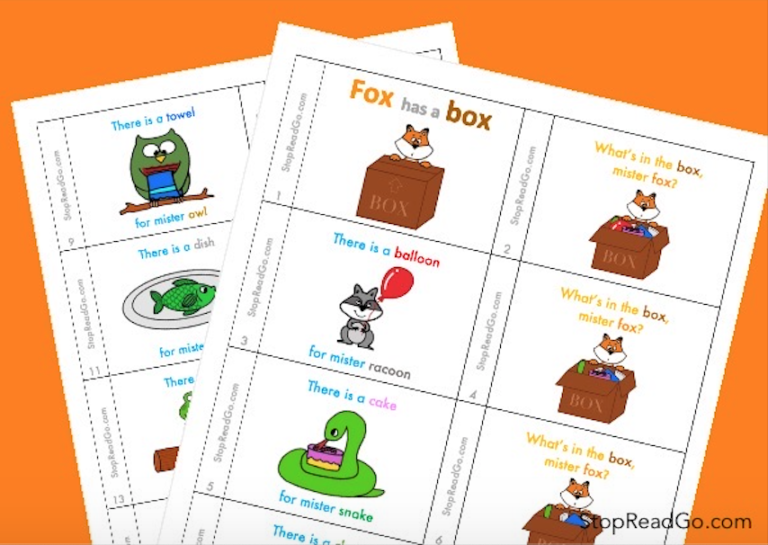 FREE Mini Book – Fox has a box - STOP READ GO